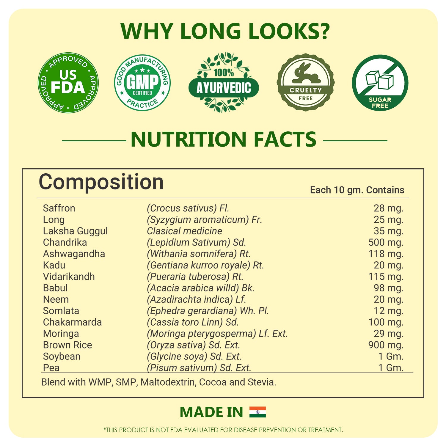 Long Looks Powder | for Boys & Girls | Healthy Growth | 200 gm – la-elega